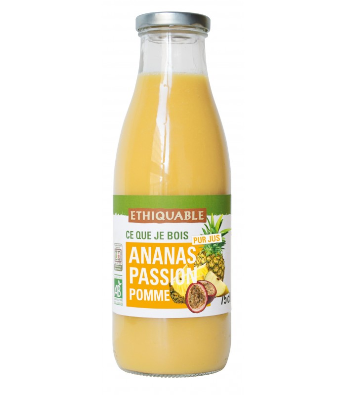 Pur Jus Ananas Passion Pomme bio & équitable - 0.75 L | ETHIQUABLE